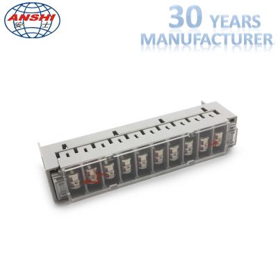 China ANSHI 10 Pairs 3 Pole Gas Tube Arrester LSA Plus Module Overvoltage Protection for sale