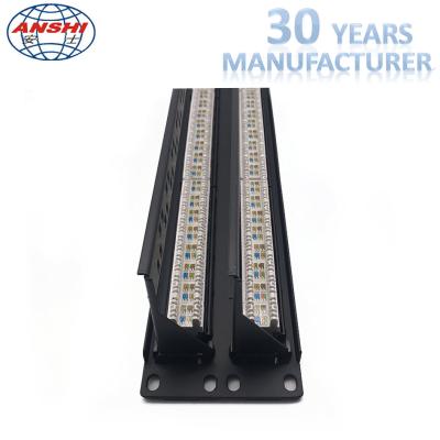 China Network Unshielded Patch Panel Loaded With Keystone Jack 48 Ports 2u Cat6 UTP for sale