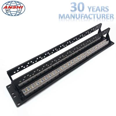 China Network Unshielded Patch Panel Loaded With Keystone Jack 48 Ports 2u Cat6 UTP for sale