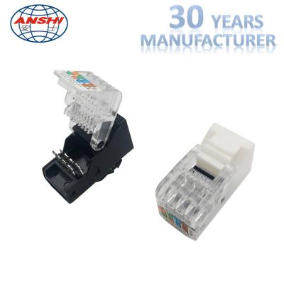 中国 象牙Cat5e Rj45の穿孔器ジャック/ABS Toolless台形ジャックの金張り 販売のため