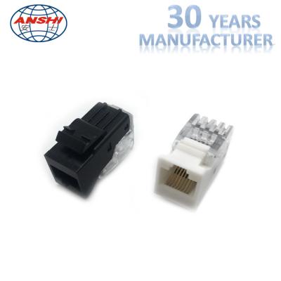 中国 象牙Cat5e Rj45の穿孔器ジャック/ABS Toolless台形ジャックの金張り 販売のため