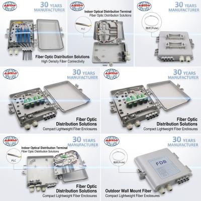 China FTTH FAT Box Fiber Distribution Box 16 Cores 24 Core 330 * 225 * 90 Light Weight / Small Size for sale
