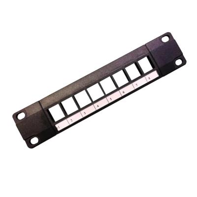 China 8 Port Unloaded Modular Patch Panel with CAT6A Compatibility for RJ45 Connections for sale