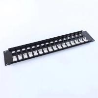 China 19 Inch 32 Port Empty STP FTP Shielded RJ45 Patch Panel CAT5E CAT6 Rack Mount Network Distribution Panel for sale