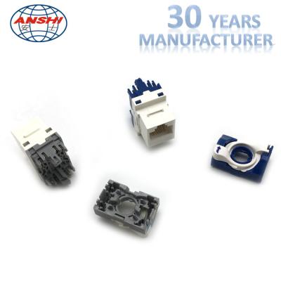 China Conector Keystone RJ45 sin herramientas y rotatorio con rotación de 180 grados para cables CAT6 y datos de alta velocidad en venta