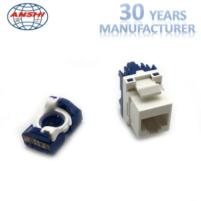 China Conector Keystone RJ45 sin herramientas y rotatorio con rotación de 180 grados para cables CAT6 y datos de alta velocidad en venta