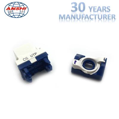 China Conector Keystone RJ45 sin herramientas y rotatorio con rotación de 180 grados para cables CAT6 y datos de alta velocidad en venta