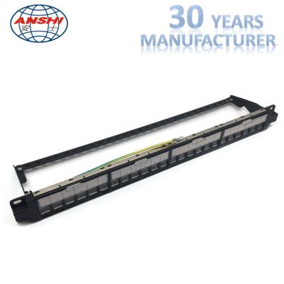 China ANSHI descarregou portos Toolless protegido STP do painel de remendo 24 da montagem em rack à venda