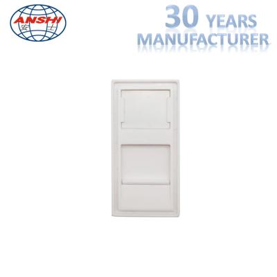 Cina Porto della piastra frontale 22.5x45mm del cavo della rete di colore RJ45 dell'avorio doppio in vendita