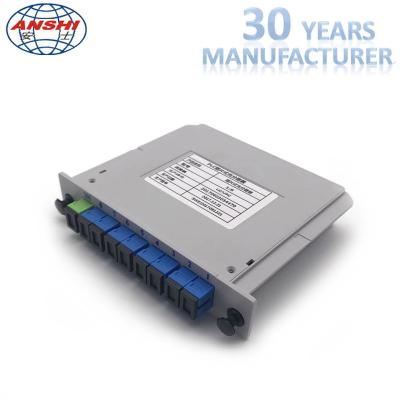 China Casette Type Mini Fiber Distribution Box 1X8 Optic Plc Splitter ABS Material for sale