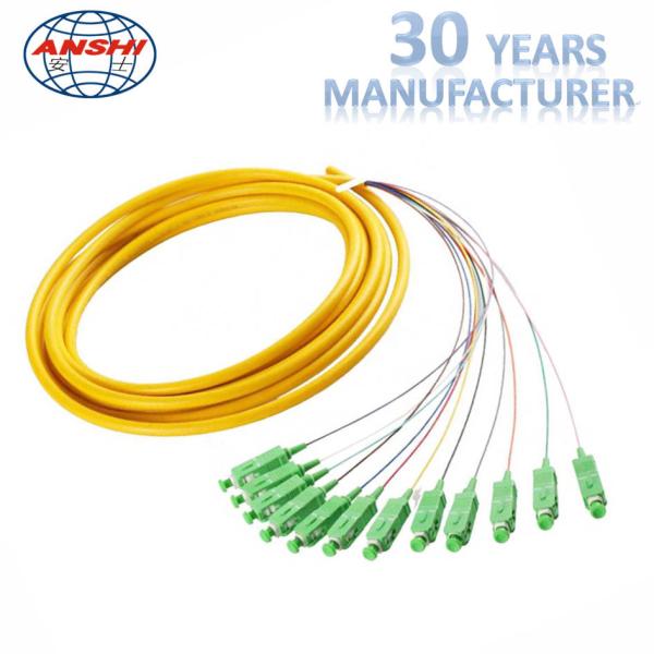 Conexión de cable de la base del cordón de remiendo de la fibra óptica de MPO 12 para la extensión del cable