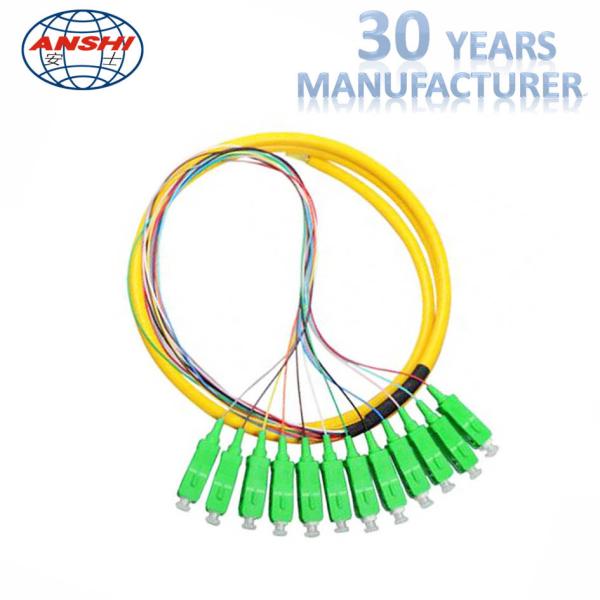 Conexión de cable de la base del cordón de remiendo de la fibra óptica de MPO 12 para la extensión del cable