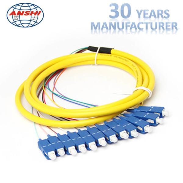 Conexión de cable de la base del cordón de remiendo de la fibra óptica de MPO 12 para la extensión del cable