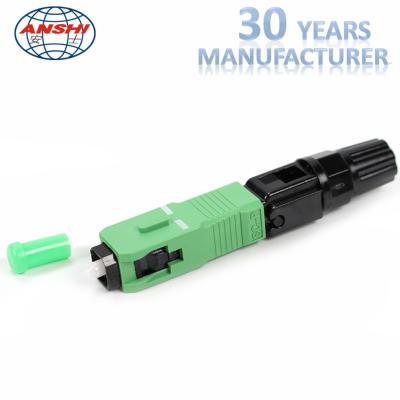China Pre Embedded Quick Connector SC APC Fiber Optic Accessories for sale