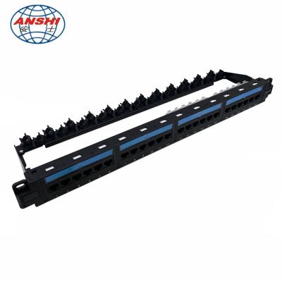 China 1u Cat6 24 Port Utp Patch Panel With Rear Cable Management for sale