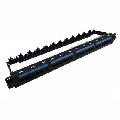 China 1u Cat6 24 Port Utp Patch Panel With Rear Cable Management for sale