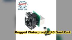 Waterproof Dual Port RJ45 Ethernet Connector D Type Adapter