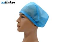China Disposable Medical Cap Non Woven Elastic Stretch Band 20pcs Bag Blue 20gsm for sale