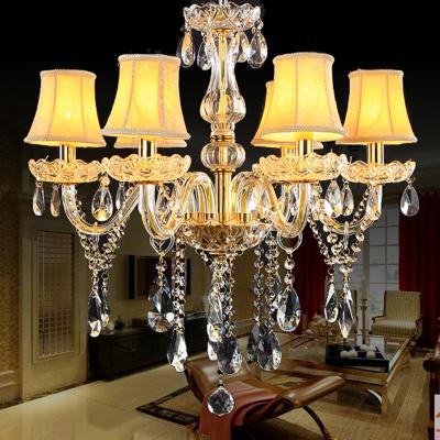 China Gold candelabra crystal chandelier with lamp shades (WH-CY-36) for sale