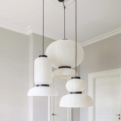 China Modern Design Art Rice Paper white pendant light for Decor Restaurant loft Formakami pendant light（WH-AP-432） for sale