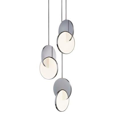 China Modern Circle Pendant Lighting Geometric Gold silver Indoor  Dining Room Eclipse Pendant Light（WH-AP-446） for sale