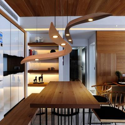 China Modern Designer Solid Wood Chandelier Simple Art Decor Restaurant Long Chandelier(WH-MI-400) for sale