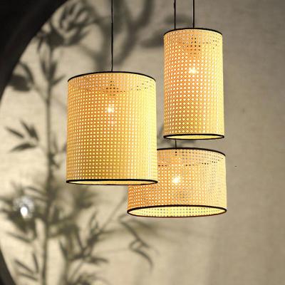 China Rattan chandelier restaurant modern minimalist creative living room bedroom balcony Japanese-style lamps(WH-WP-91) for sale