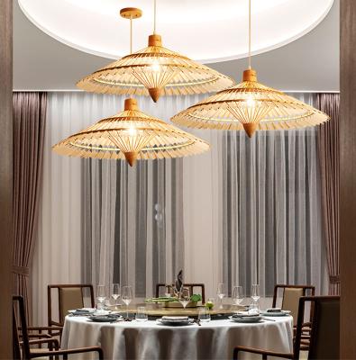 China Bamboo Pendant Light For Kitchen Living Room E27 Wood Hanging Lighting Umbrella Pendant Lamp(WH-WP-61) for sale