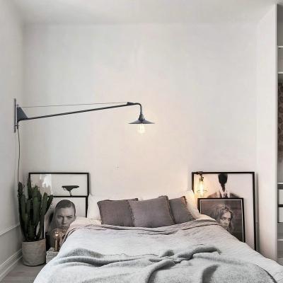China Retro Long swing arm wall lamp for living room Bathroom Vanity Replica Designer black wall lamp(WH-OR-237) for sale