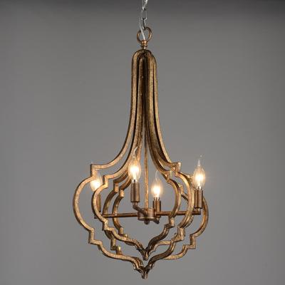 China Antique bronze chandelier 4 lamp holders indoor home lighting (WH-CI-44) for sale
