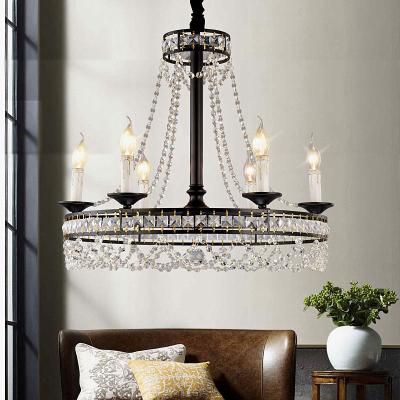 China E14/E12 Black iron candle chandelier with K9 crystal (WH-CI-78) for sale