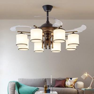 China Retractable Blade Modern Folding Fan Light Remote Control Chandelier LED Invisible Ceiling Fan Crystal Light (WH-VLL-29) for sale