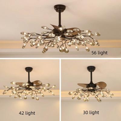 China RC dimmable rotated forward and reverse for living room Branch firefly ceiling fan lamp(WH-CLL-66) for sale