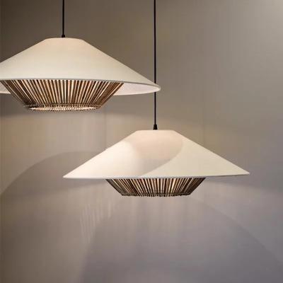 China Japanese Wabi Sabi Pendant lamp Fabric Rattan Woven Chandelier Vintage  Rope Pendant light (WH-VP-336) for sale