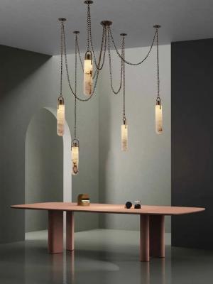 China Marble Design Gold Chrome Dimmable LED Hanging Lamps Flint Multi Light Pendant（WH-AP-618） for sale
