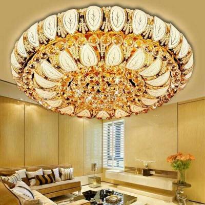 China Round Gold Flush crystal ceiling lights Lamp Fixtures For indoor home Lighting Fixtures (WH-CA-10) for sale
