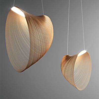 China Modern Wood LED Light Pendant Lamp for Staircase Kitchen Restaurant Shop Chandelier（WH-AP-675） for sale