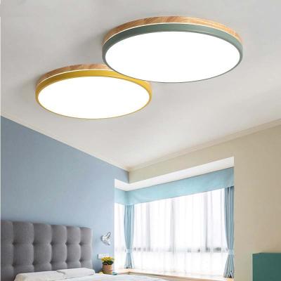China Round Wood frame ceiling lights for Indoor home Lighting Fixtures (WH-WA-09) for sale