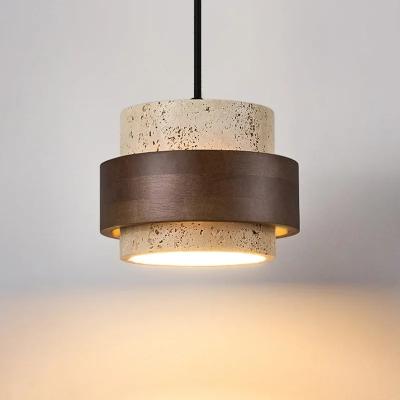 China Walnut Pendant Light Indoor LED Travertine Chandelier（WH-AP-714） for sale