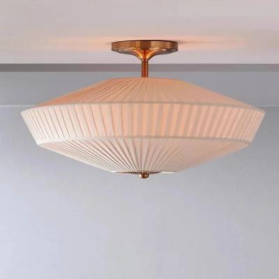 China Office Light Living Room Bedroom Vintage Decorative French Style Fabric Pleated Ceiling Lamp(WH-MA-328) for sale