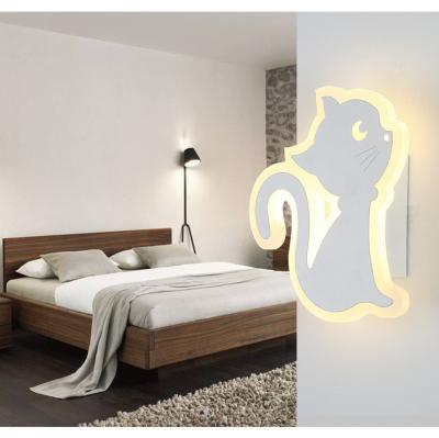 China Simple Modern Bedroom Bedside LED Wall Lamp Creative Aisle Lamp cat wall lamp (WH-OR-43) for sale