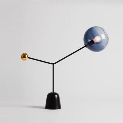 China Modern creative Glass LED Table Lamp for Living Room Grass Shade Metal Black simple table lamp(WH-MTB-25) for sale