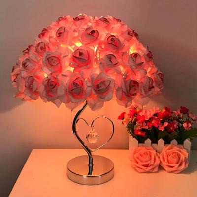 China Romatic Table lamp Rose Flower LED Night Light bedside Lamp flower table lamp(WH-MTB-116) for sale
