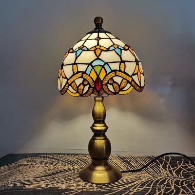 China Tiffany Table Lamp E27 AC85-265V Aolly Base Lighting Creative Retro Table Lamp(WH-TTB-33) for sale