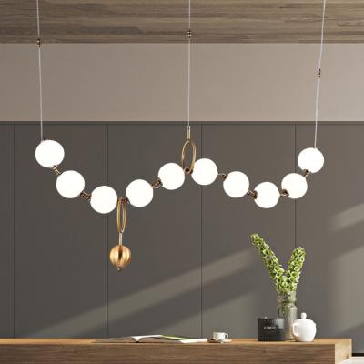 China Showroom Hall Personality Bubble Lamps Luxury Simplicity Pearl Necklace Long Coco LED Chandelier(WH-MI-157) for sale