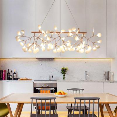 China Nordic Hanging Living Room Chandelier Modern Kitchen Firefly rectangular Heracleum chandeliers（WH-MI-185) for sale