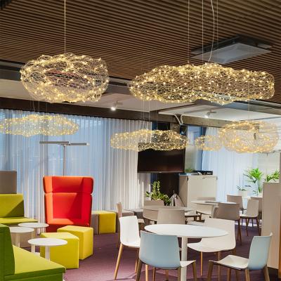 Nordic Art Hollow Cloud Design Pendant Lights Creative Bedroom Hotel Hall Gypsophila Chandeliers(WH-MI-197)