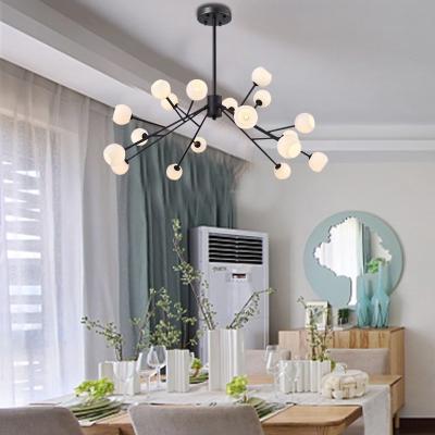 China Art Decor spider chandelier restaurant bar living room sputnik light Black Color Loft chandelier(WH-MI-237) for sale