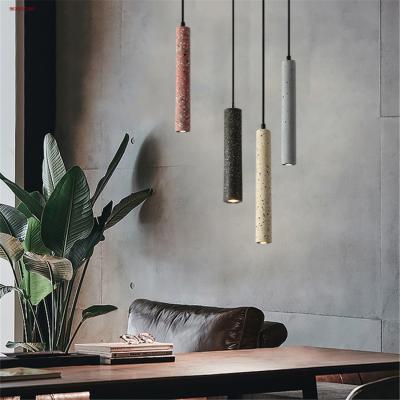 China Postmodern long pendant light Industrial Tube Terrazzo Cement Lights For Bar Cafe Loft Concrete pedant Lamp(WH-AP-117) for sale