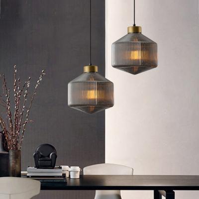 China Nordic Simple Luxury Pendant Lights Counter Gustaof Drum Shaped Patterned Glass Pendant Light(WH-AP-296) for sale